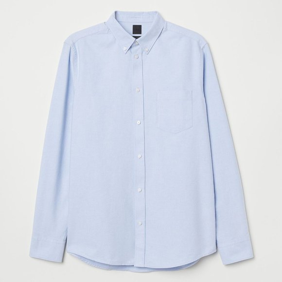 H&M | Shirts | Hm Regular Fit Oxford Shirt Light Blue | Poshmark